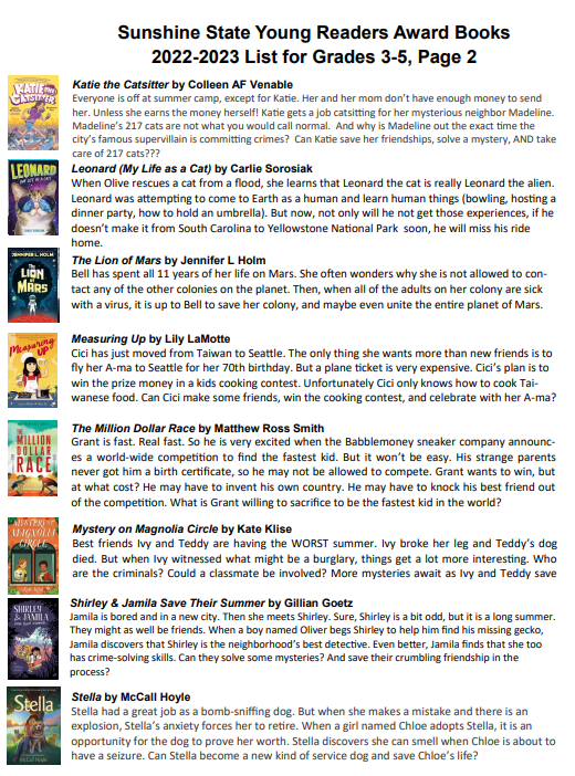 Sunshine State Books | Odessa Elementary School